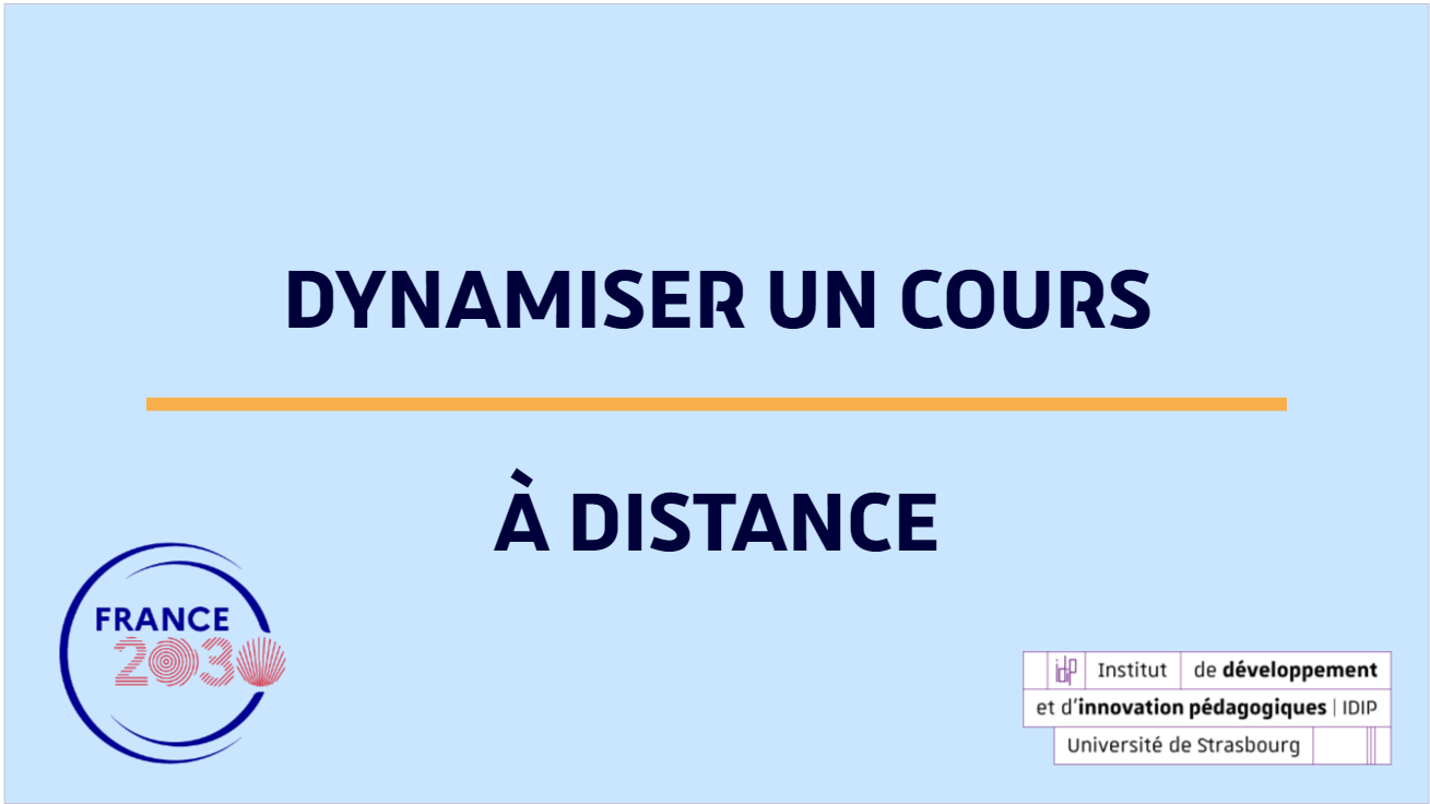 - IDIP - Dynamiser Un Cours À Distance