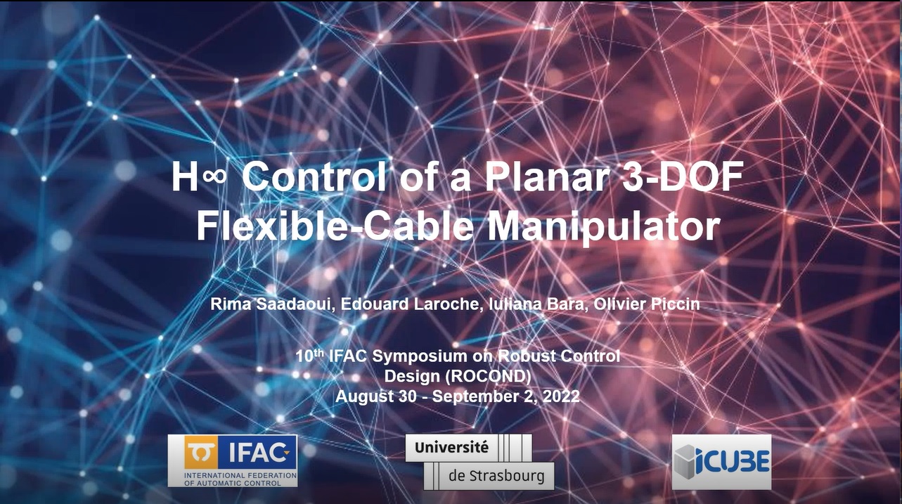 - H∞ Control Of A Planar 3-Dof Flexible-Cable